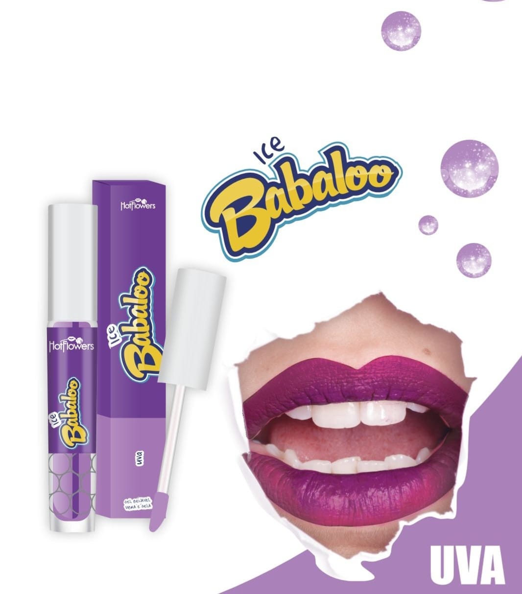 GLOSS LABIAL ICE UVA BABALOO 4ML HOT FLOWERS - BelémSexShop